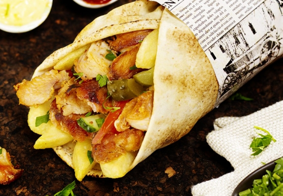 Shaorma mare de pui la lipie - DinnerFood